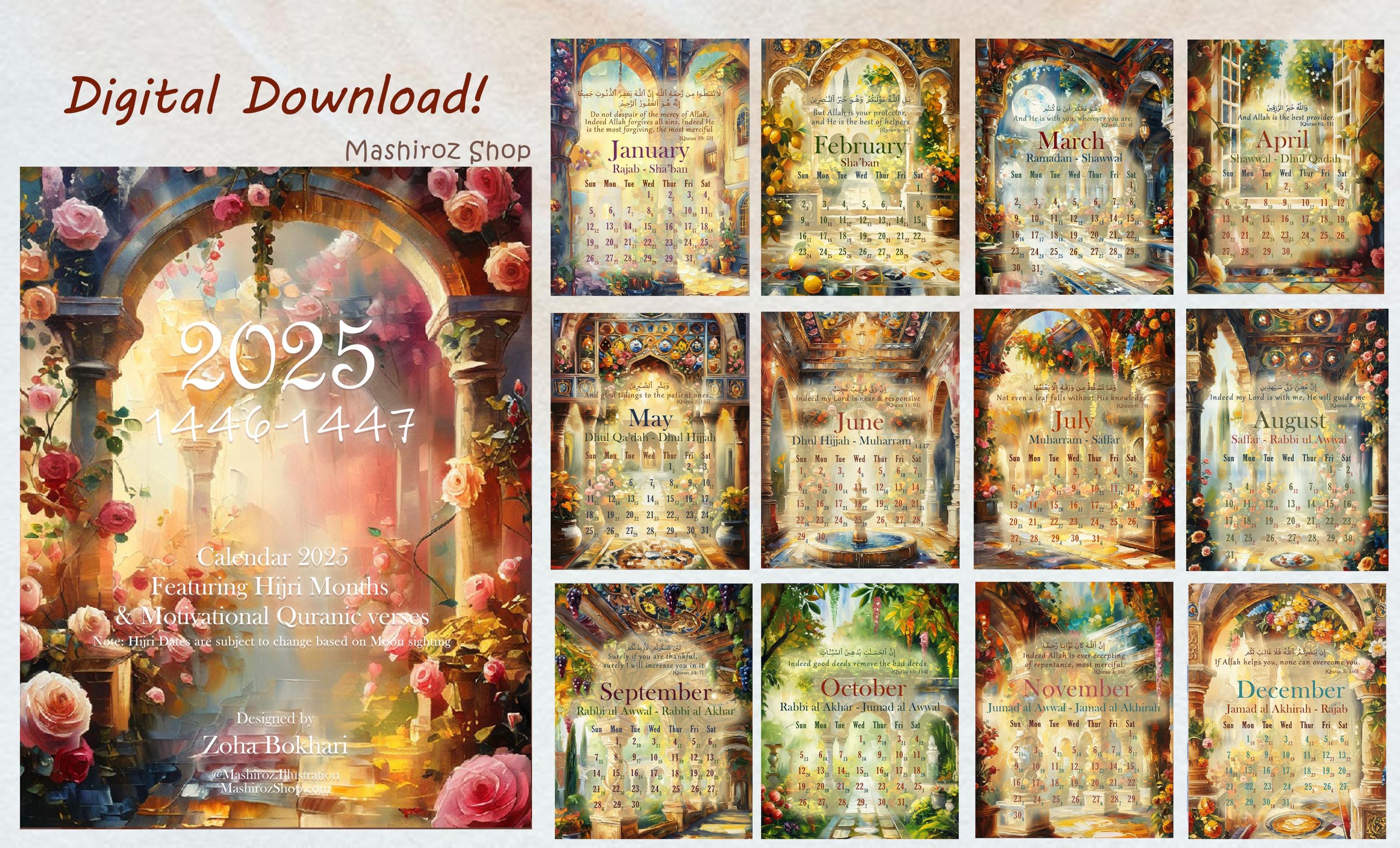 2025 Calendar, Islamic Calendar 2025, Months of Islam, Hijri Calendar ...
