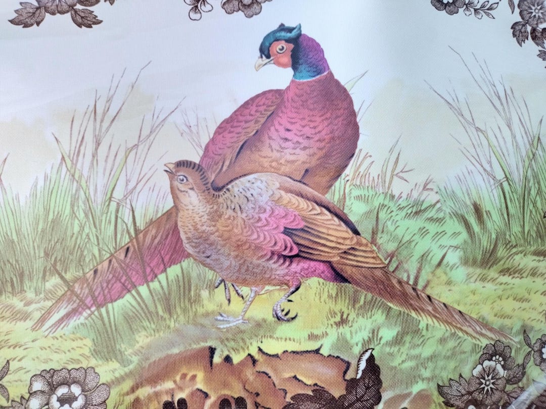 Spode Woodland Pheasant Thanksgiving Tablecloth 70 Inch Round Seats 4-6 ...