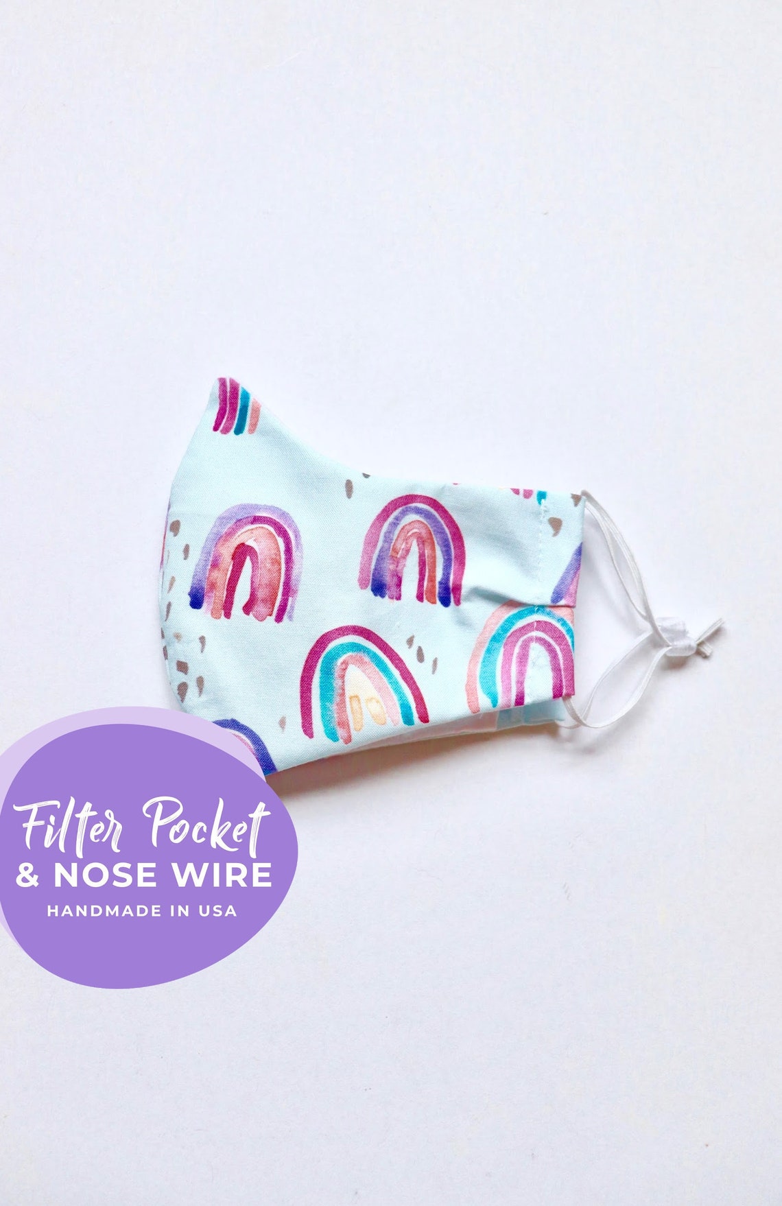 Rainbow Mask Rainbow Face Mask Reusable Face Mask | Etsy