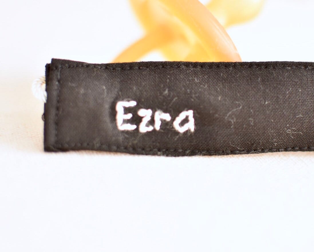 Black Hand Embroidered Pacifier Clip Holder Monochrome Solid Baby Child ...
