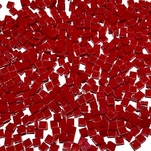 1/4" Opaque Red Stained Glass Mosaic Tiles - Etsy