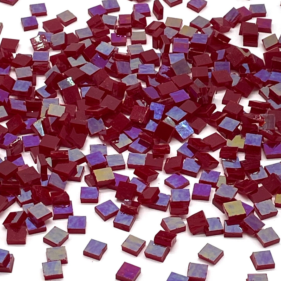 1/4" Iridescent Red Stained Glass Mosaic Tiles - Etsy