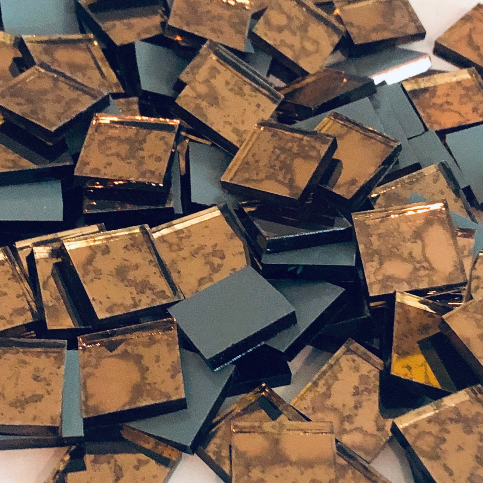 3/4 Copper Mirror Glass Mosaic Tiles | Etsy