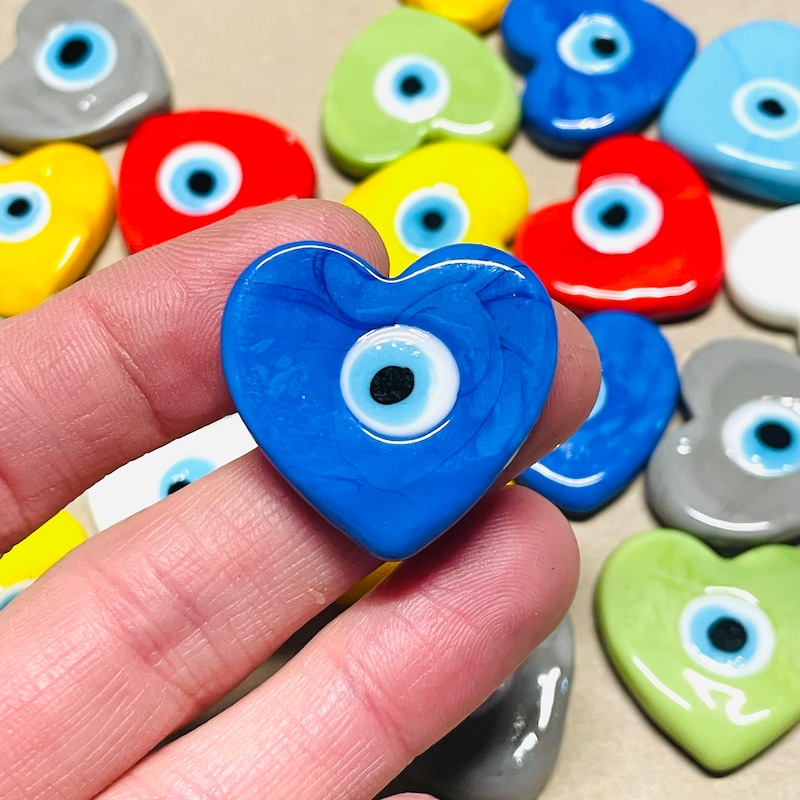 Evil Eye Heart Gem - Etsy