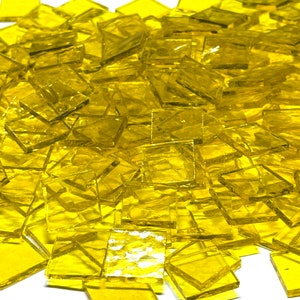 3/4" Transparent Yellow Stained Glass Mosaic Tiles - Etsy