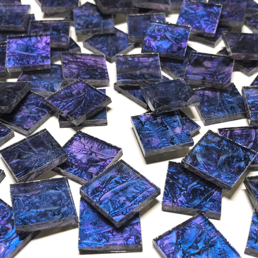 3/4" Blue and Violet Van Gogh Stained Glass Mosaic Tiles - Etsy