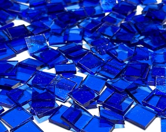 3/4 Transparent Blue Stained Glass Mosaic Tiles - Etsy