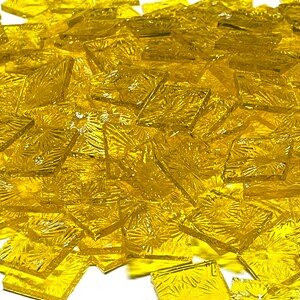 3/4" Transparent Yellow Stained Glass Mosaic Tiles - Etsy