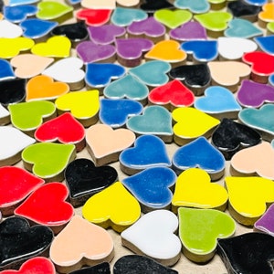 30 Ceramic Heart Tiles - Etsy