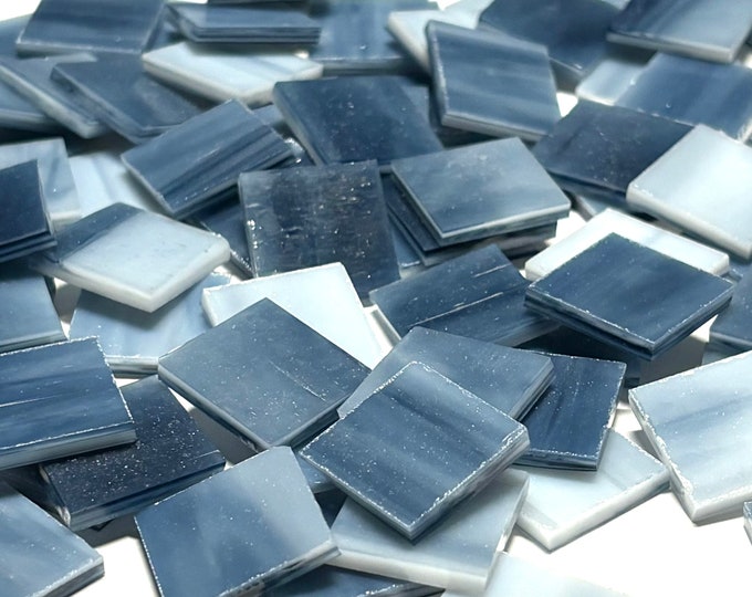 3/4" Opaque Blue Stained Glass Mosaic Tiles - Etsy
