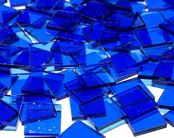 1 Opaque Blue Stained Glass Mosaic Tiles - Etsy