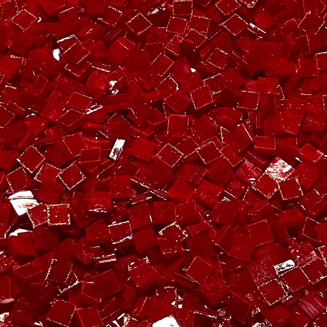 1/4" Opaque Red Stained Glass Mosaic Tiles - Etsy