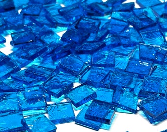 1 Transparent Blue Stained Glass Mosaic Tiles - Etsy