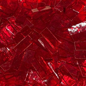 Large Transparent Red Stained Glass Mosaic Tile Border Pieces - Etsy