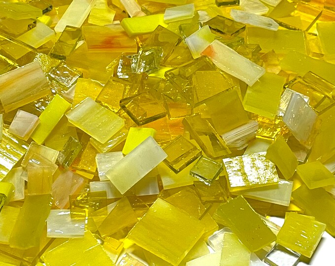 Yellow Stained Glass Mosaic Tile Mix - Etsy