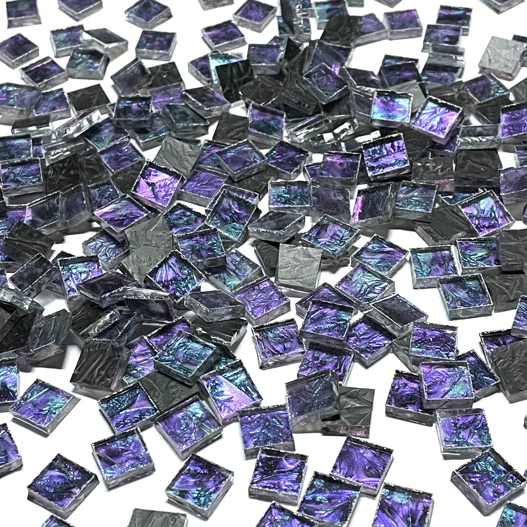 3/8" Green and Violet Van Gogh Stained Glass Mosaic Tiles - Etsy