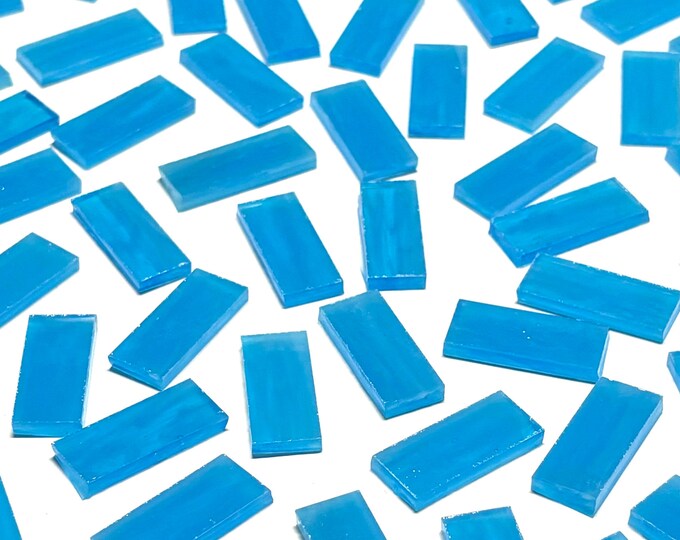 Opaque Blue Stained Glass Mosaic Tile Border Pieces - Etsy
