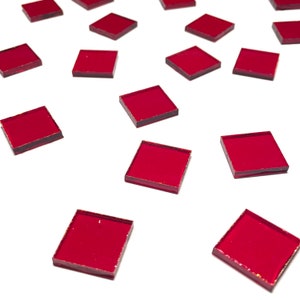 3/4" Transparent Red Stained Glass Mosaic Tiles - Etsy