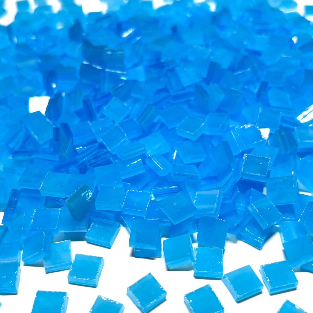 1/4" Opaque Blue Stained Glass Mosaic Tiles - Etsy
