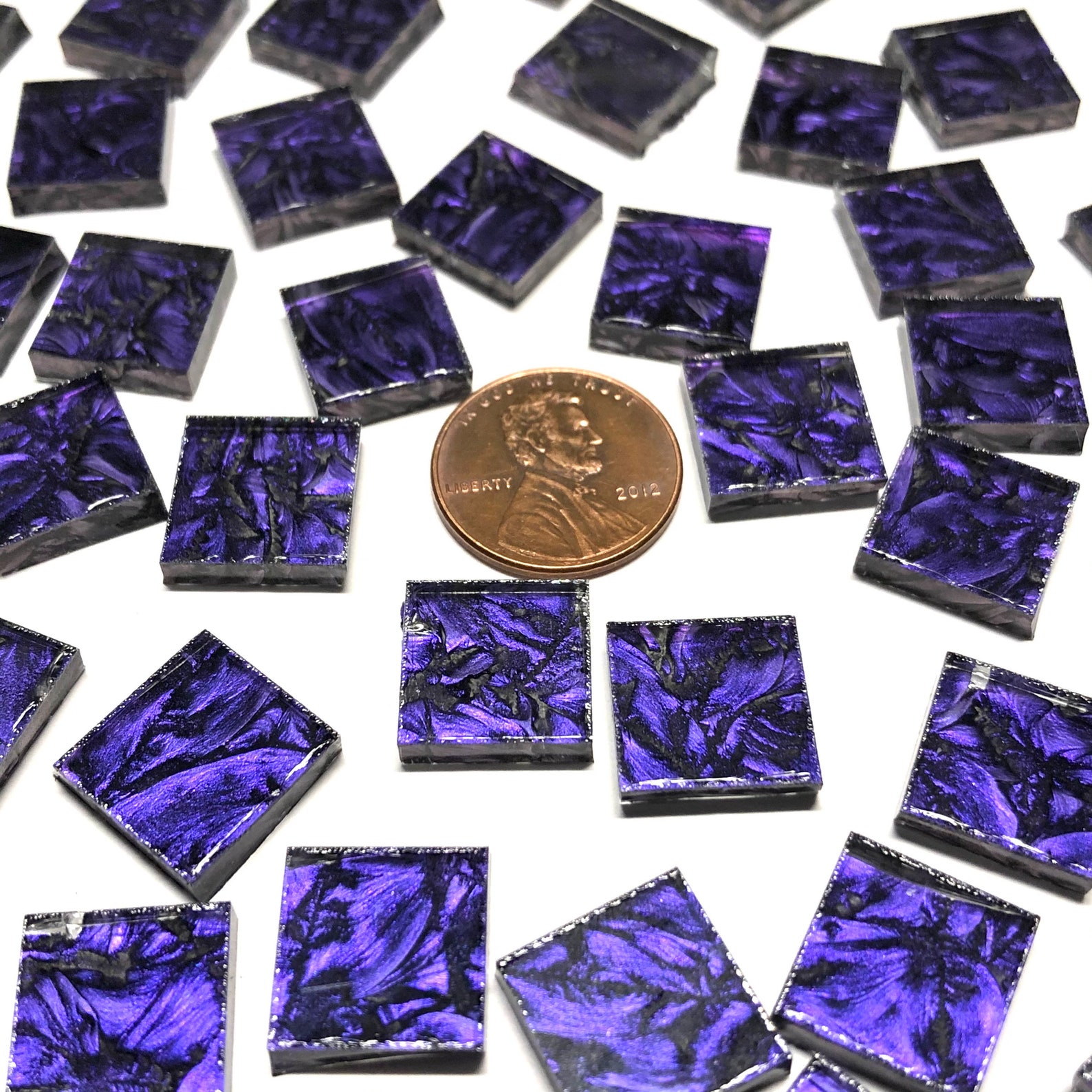 1/2" Violet Van Gogh Stained Glass Mosaic Tiles - Etsy