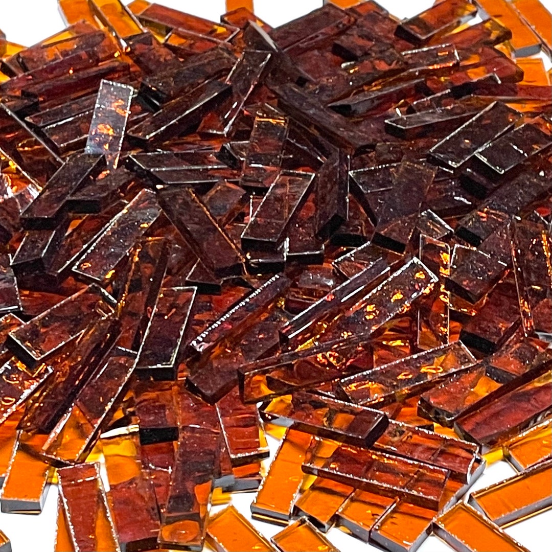 Transparent Amber Stained Glass Mosaic Tile Border Pieces - Etsy
