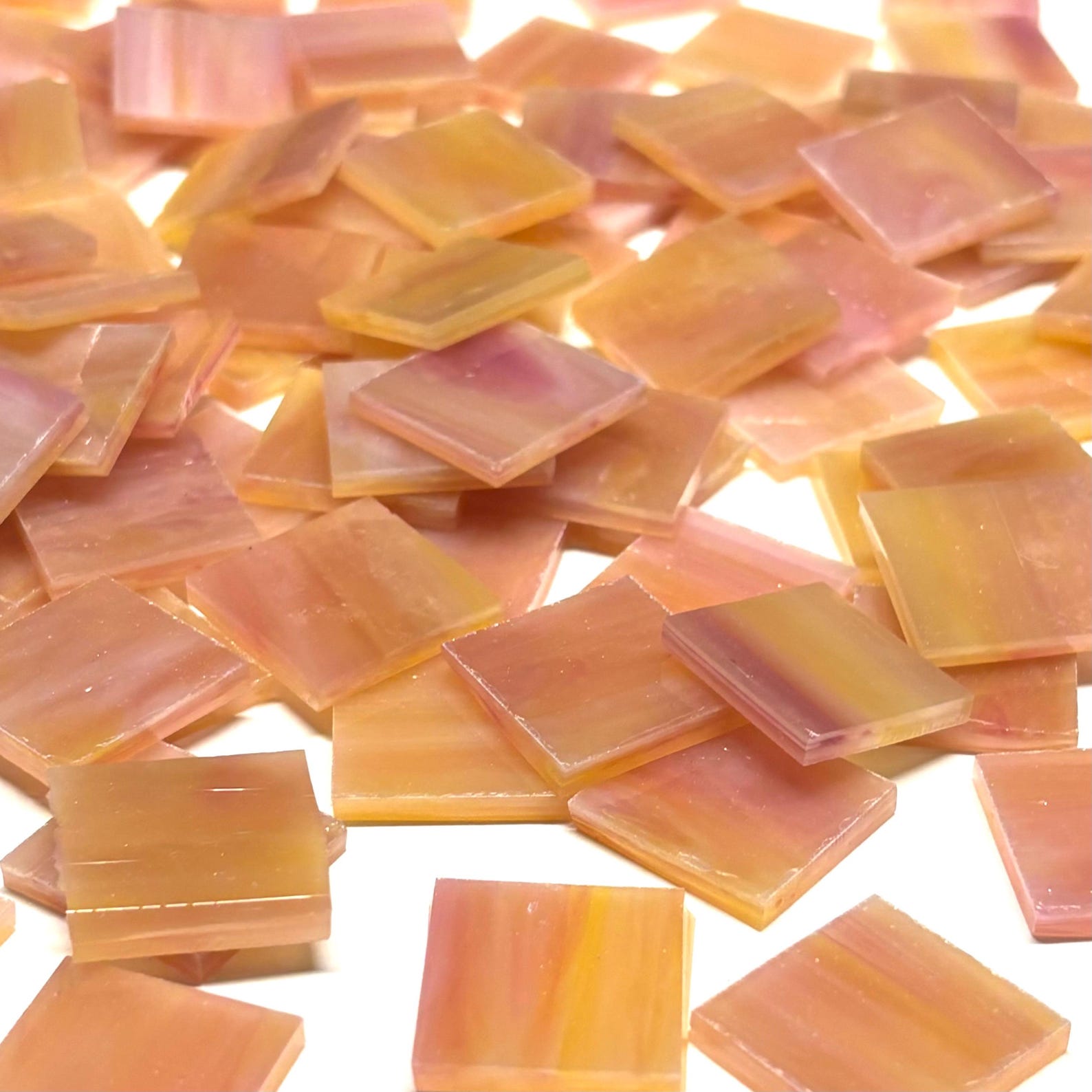 3/4" Opaque Pink Stained Glass Mosaic Tiles - Etsy