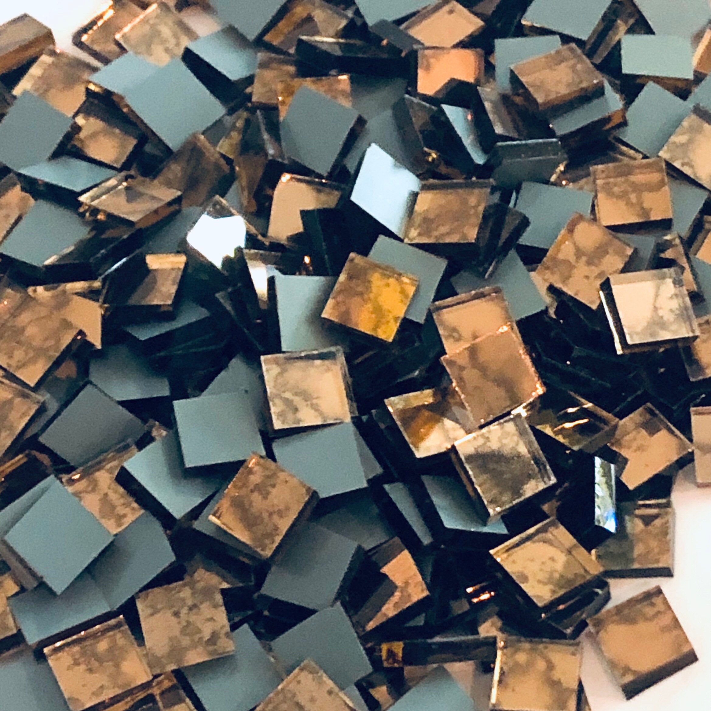 1/2" Copper Mirror Glass Mosaic Tiles - Etsy