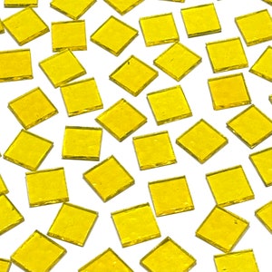 3/4" Transparent Yellow Stained Glass Mosaic Tiles - Etsy