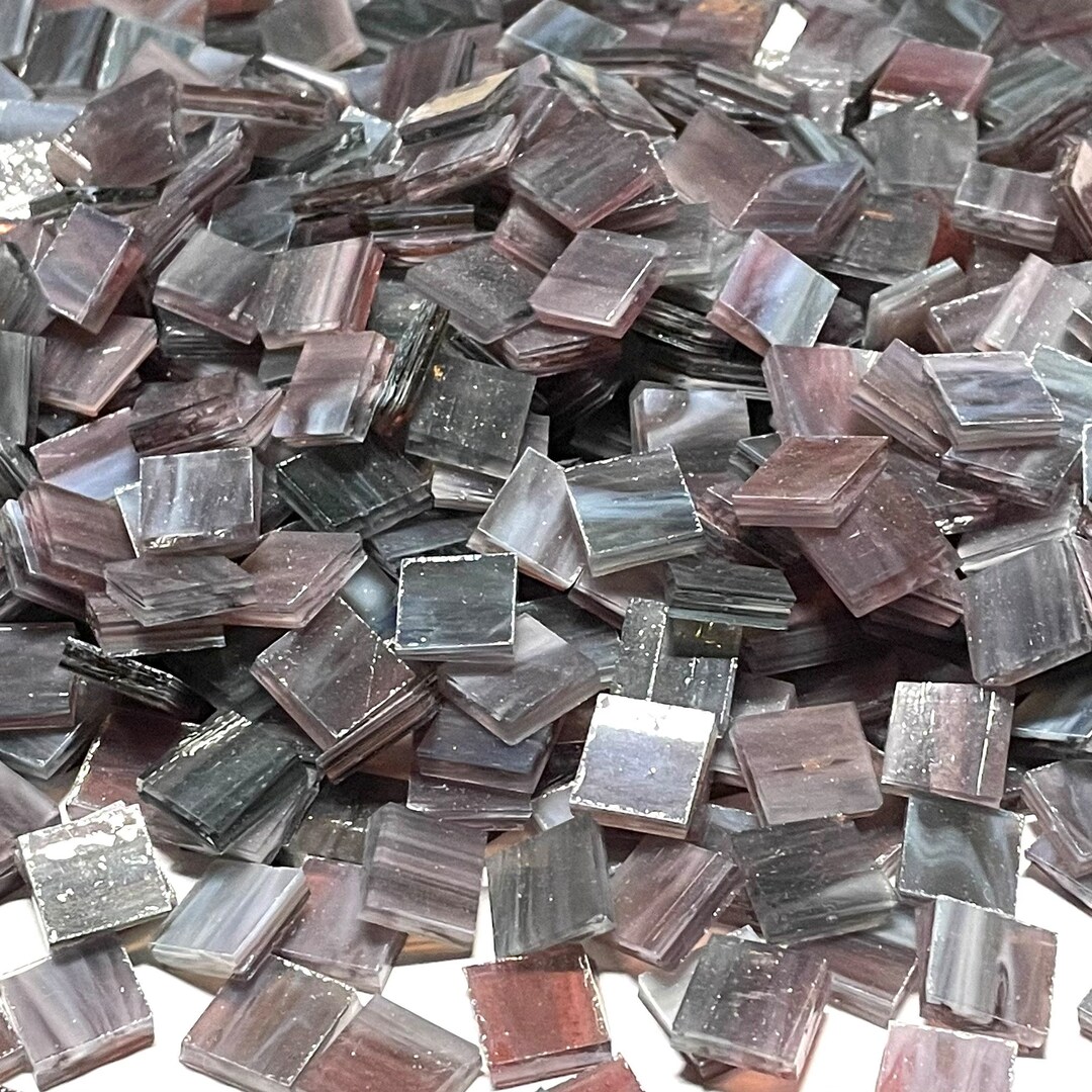 3/8" Opaque Gray Stained Glass Mosaic Tiles - Etsy
