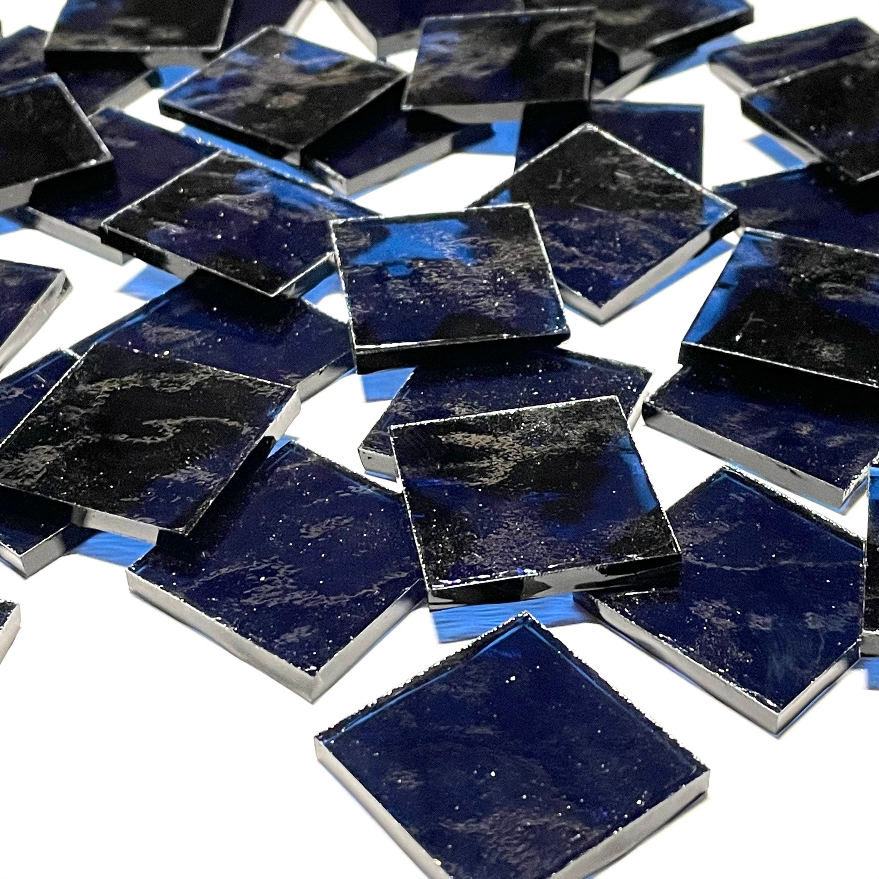 1 Transparent Blue Stained Glass Mosaic Tiles | Etsy