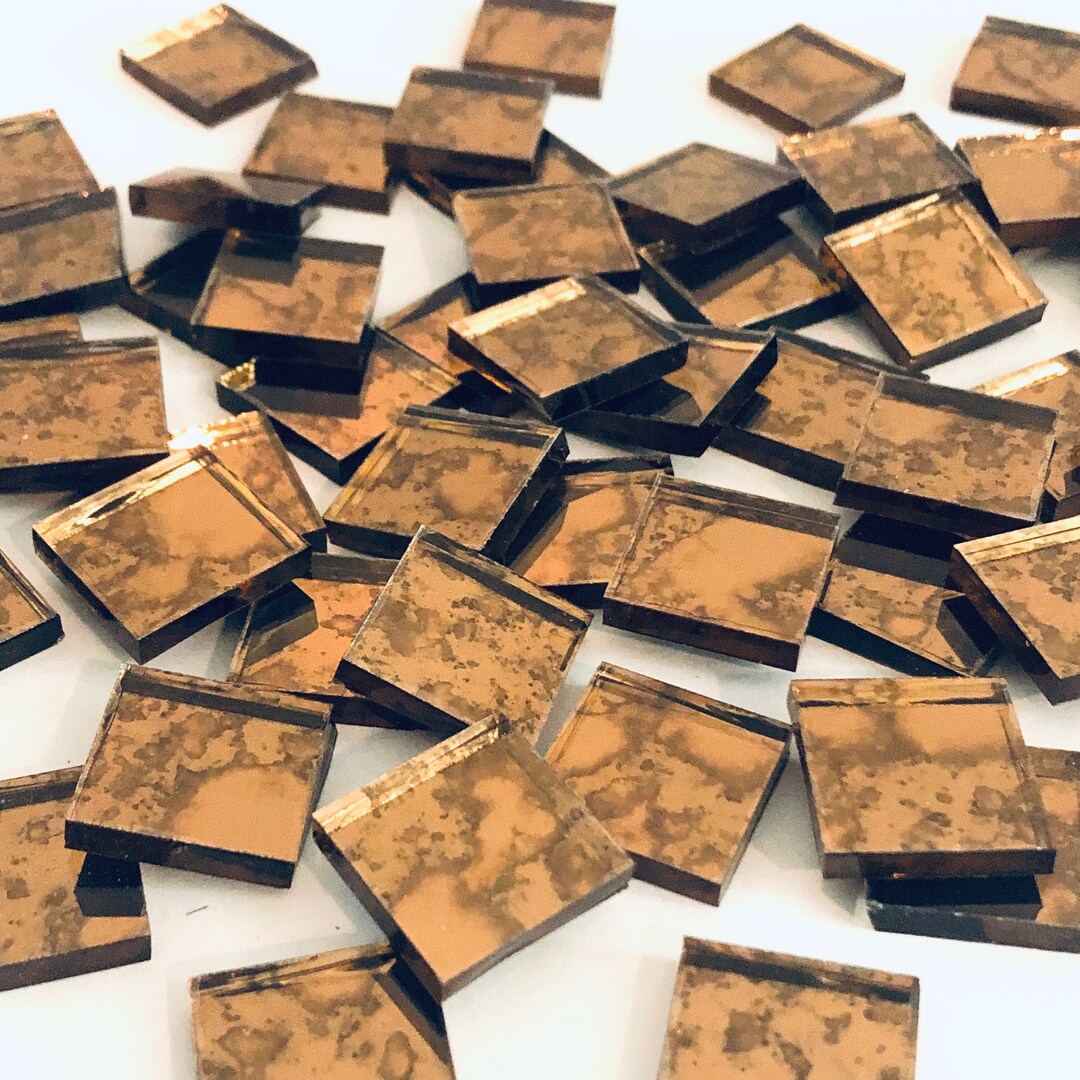 3/4" Copper Mirror Glass Mosaic Tiles - Etsy