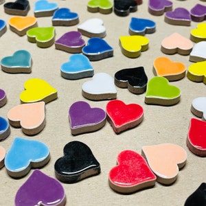 30 Ceramic Heart Tiles - Etsy