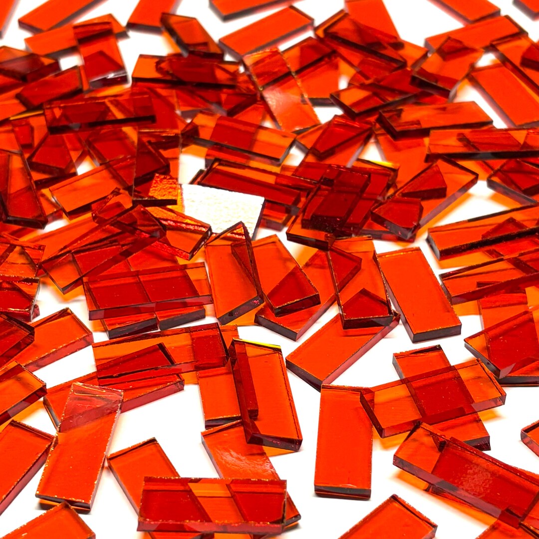 Large Transparent Rust Stained Glass Mosaic Tile Border Pieces - Etsy