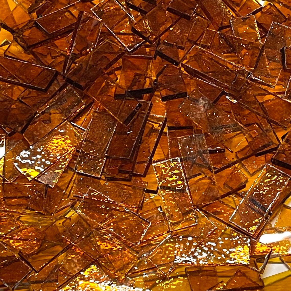 Transparent Amber Stained Glass Mosaic Tile Border Pieces - Etsy