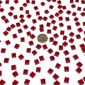 1/4" Opaque Red Stained Glass Mosaic Tiles - Etsy