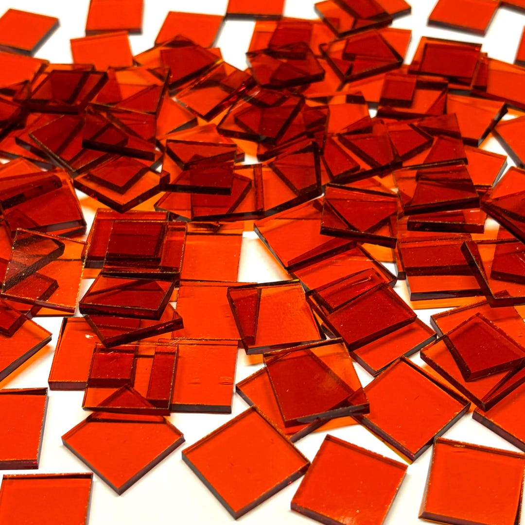 3/4" Transparent Rust Stained Glass Mosaic Tiles - Etsy