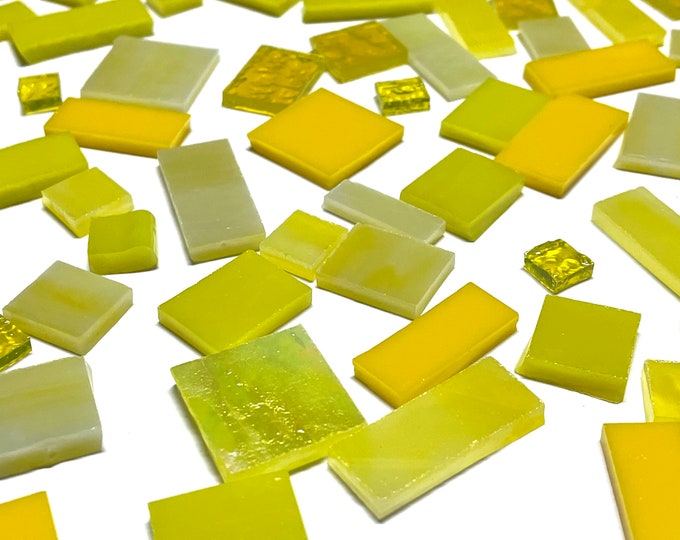 Yellow Stained Glass Mosaic Tile Mix - Etsy