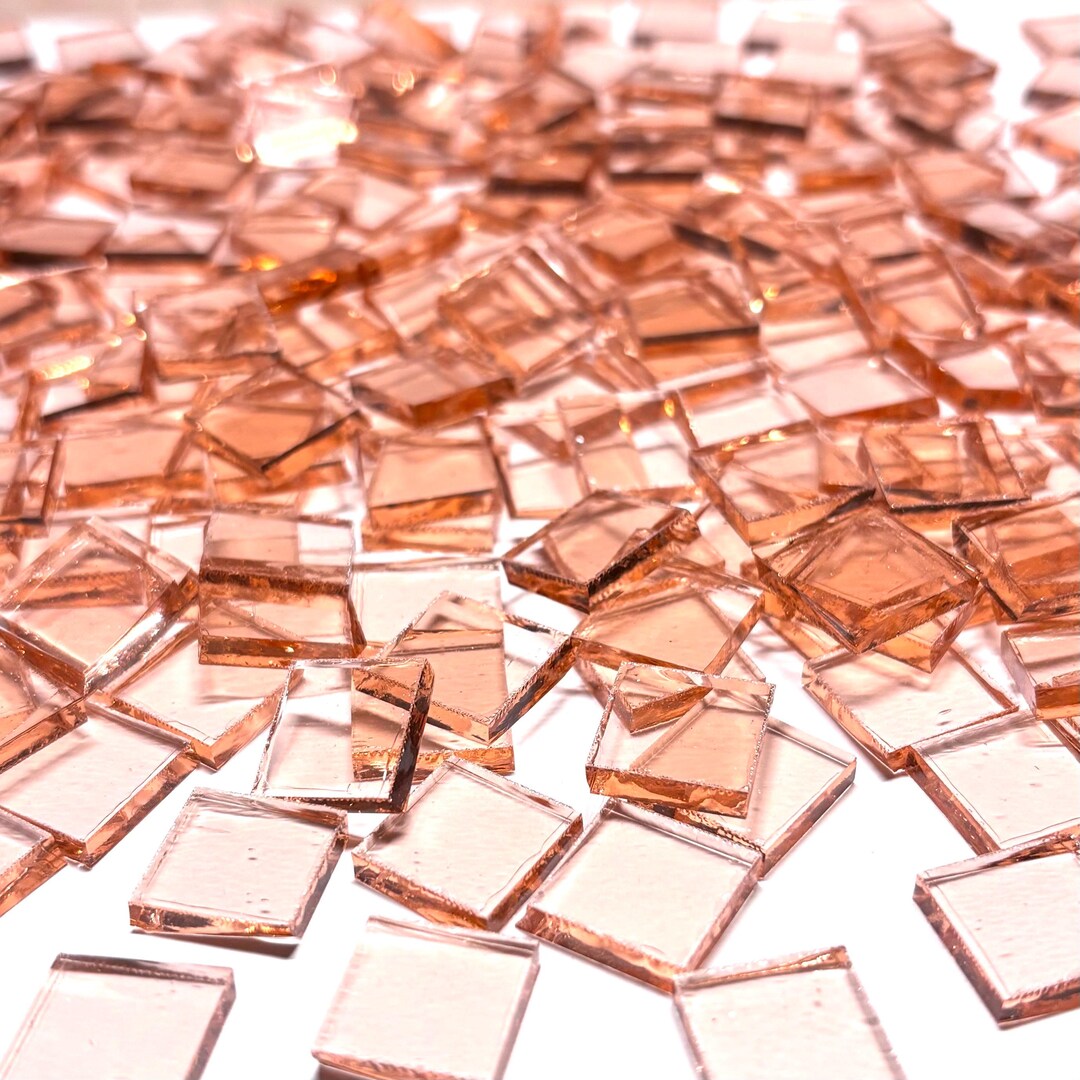1/2" Transparent Pink Stained Glass Mosaic Tiles - Etsy