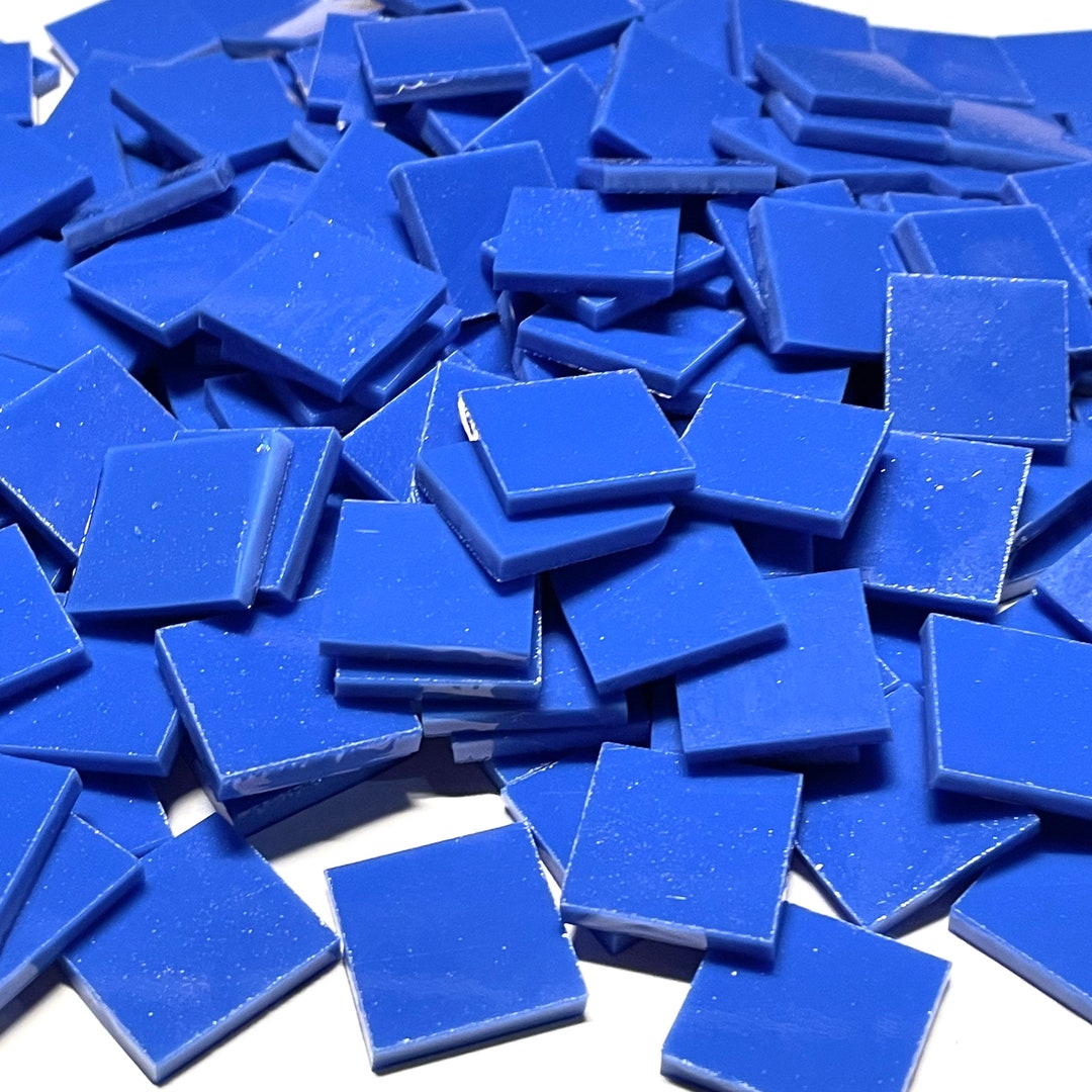 3/4" Opaque Blue Stained Glass Mosaic Tiles - Etsy