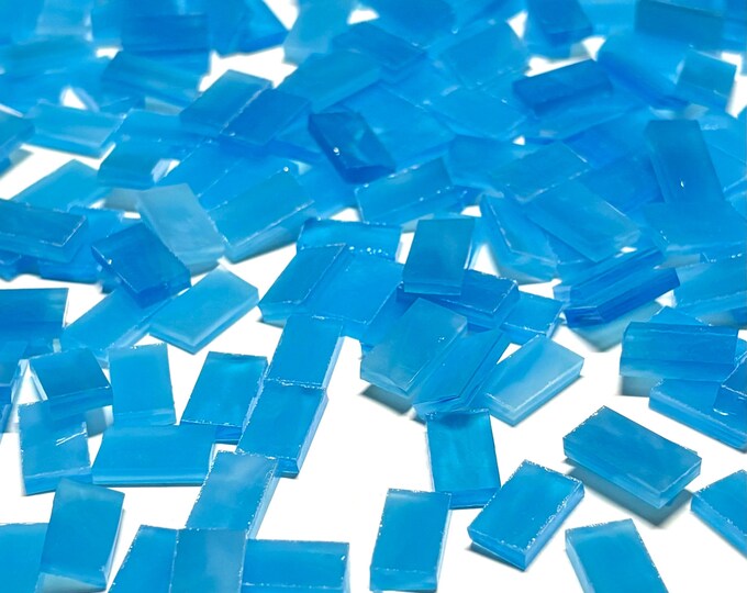 Small Opaque Blue Stained Glass Mosaic Tile Border Pieces - Etsy