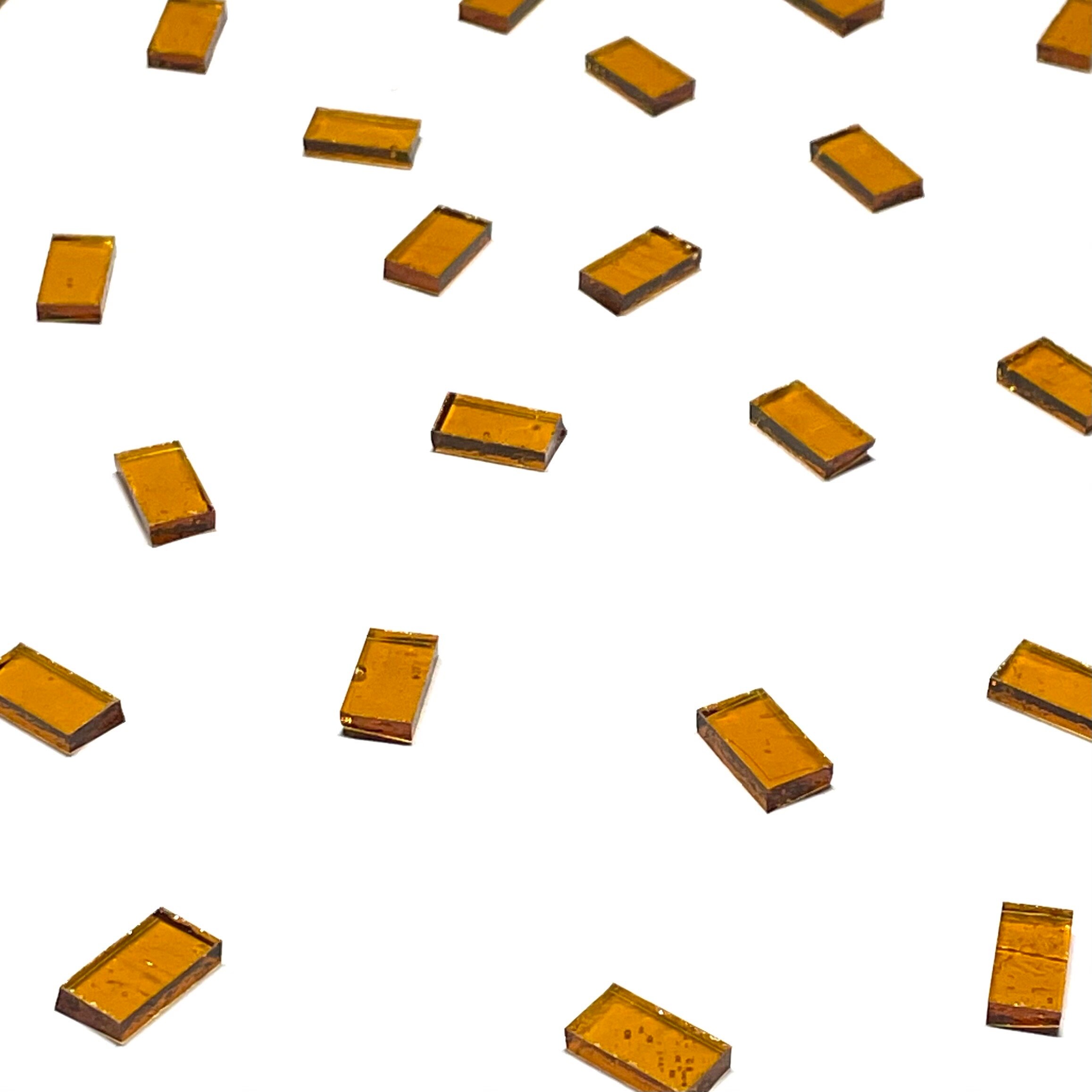 Small Transparent Amber Stained Glass Mosaic Tile Border Pieces - Etsy
