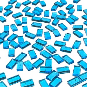 Small Transparent Blue Stained Glass Mosaic Tile Border Pieces - Etsy