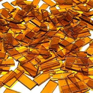 Transparent Amber Stained Glass Mosaic Tile Border Pieces - Etsy