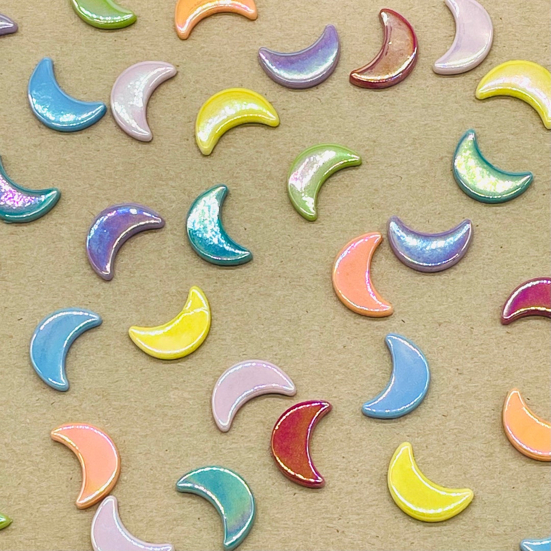 24 Iridescent Ceramic Moon Tiles - Etsy