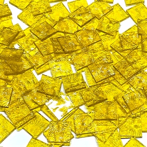 3/4" Transparent Yellow Stained Glass Mosaic Tiles - Etsy