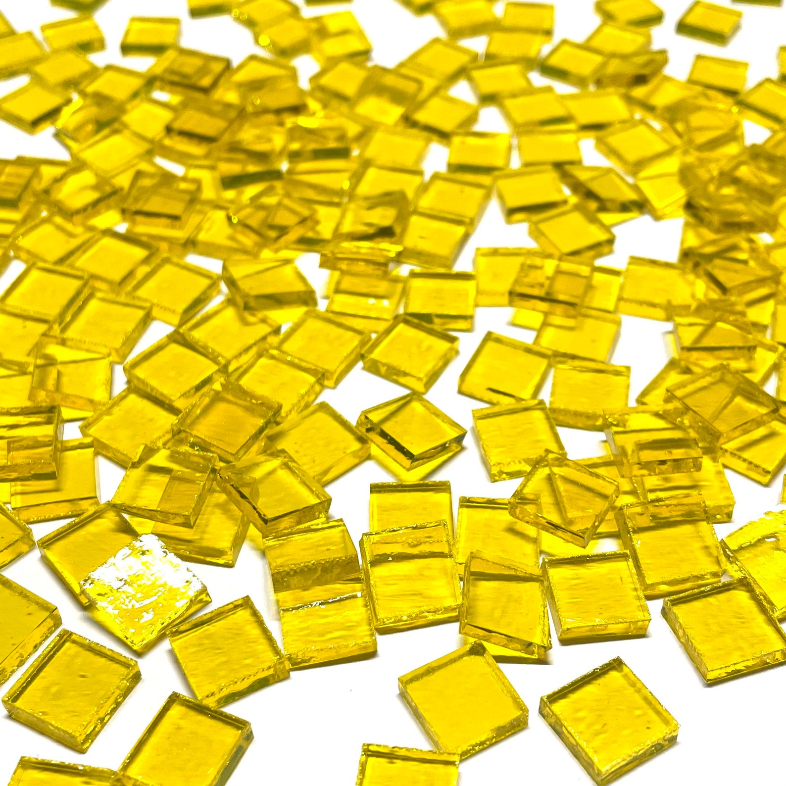 3/8 Transparent Yellow Stained Glass Mosaic Tiles - Etsy