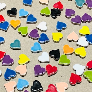 30 Ceramic Heart Tiles - Etsy