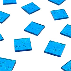 1" Transparent Blue Stained Glass Mosaic Tiles - Etsy