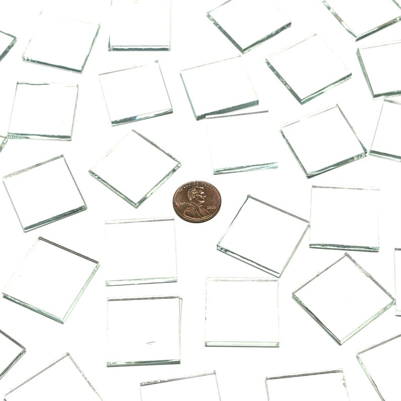 1" Clear Stained Glass Mosaic Tiles - Etsy