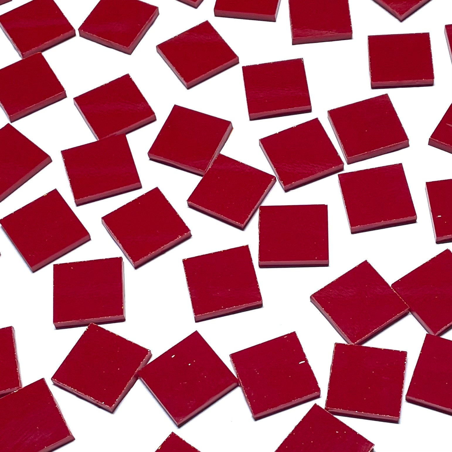 34 Opaque Red Stained Glass Mosaic Tiles Etsy